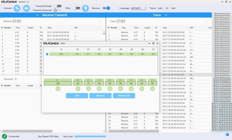 Duonix CAN BUS Analyzer Sniffer Monitor Tool Interface USB Software